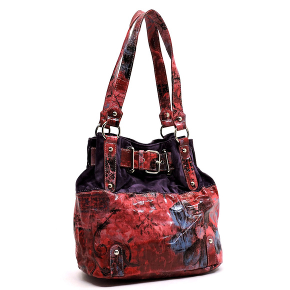 Candice Los Angeles | Bags | Floral Splash Print Belted Satchel | Poshmark